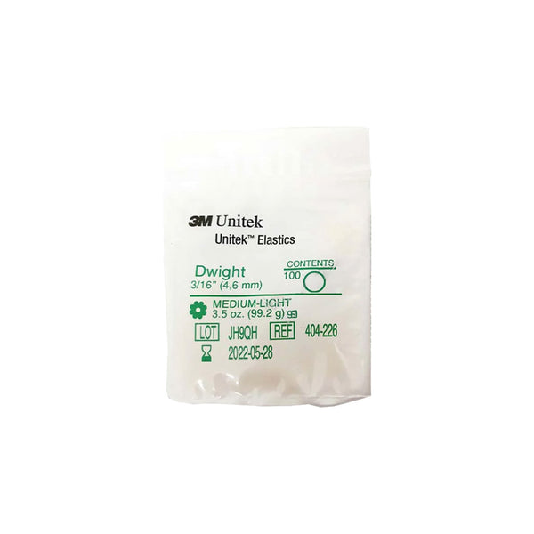 3M Unitek Latex Intraoral Elastics-Dwight, 3/16", 3.5oz Medium-Light ...