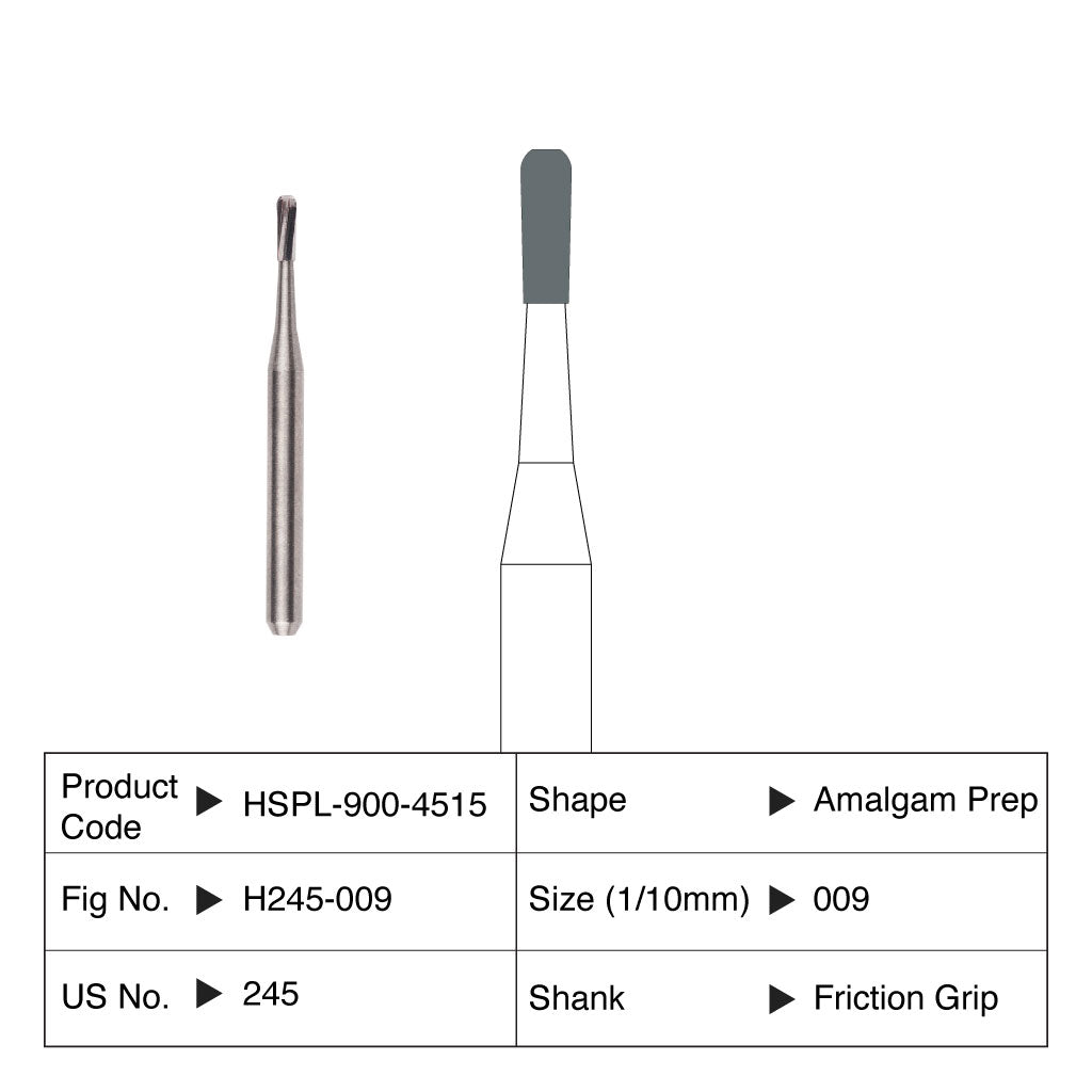 HSPL Maxima Carbide Bur Amalgam Prep Operative Friction Grip 245 10/Pa ...