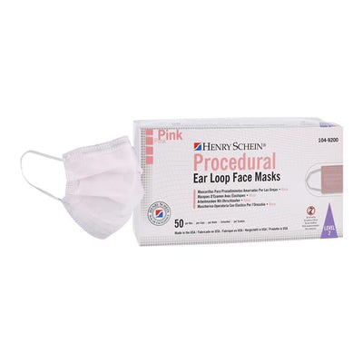 HS Earloop Mask Procedural Pink 50/Bx - HSHK