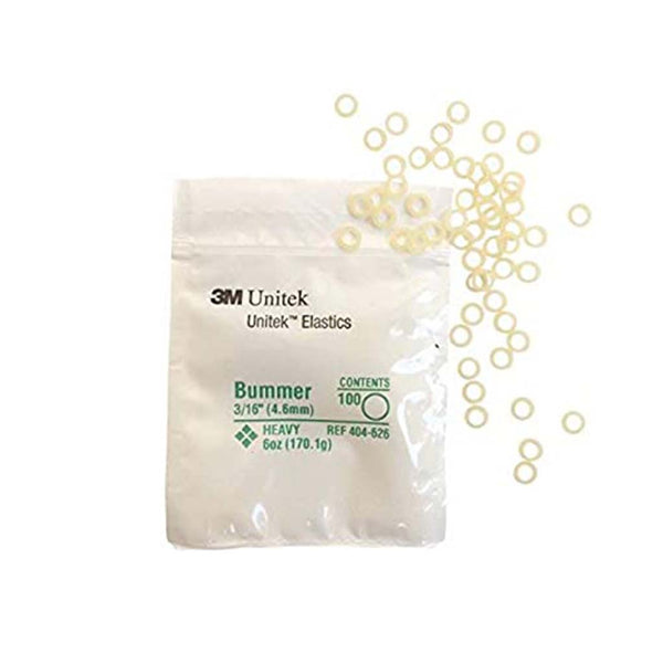 3M Unitek Latex Intraoral Elastics-Bummer, 3/16", 6oz Heavy, 30x100Pcs ...