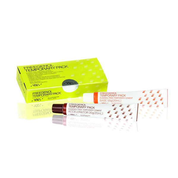 GC Freegenol Temporary Cement 1-1 Pack 1 x 55g base 1 x 20g accelerato ...